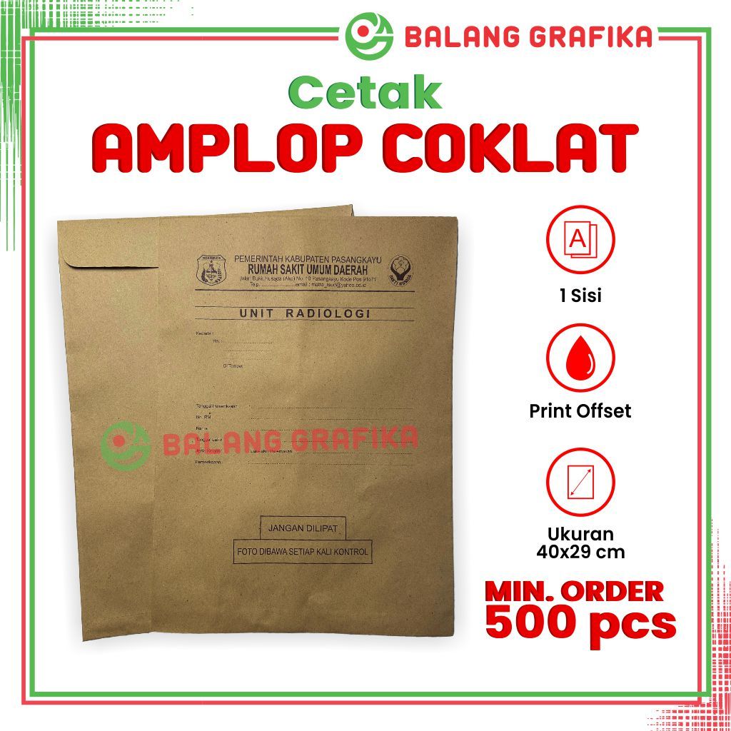Jual Cetak Amplop Coklat Map Dinas Ukuran 29x40 cm | Shopee Indonesia