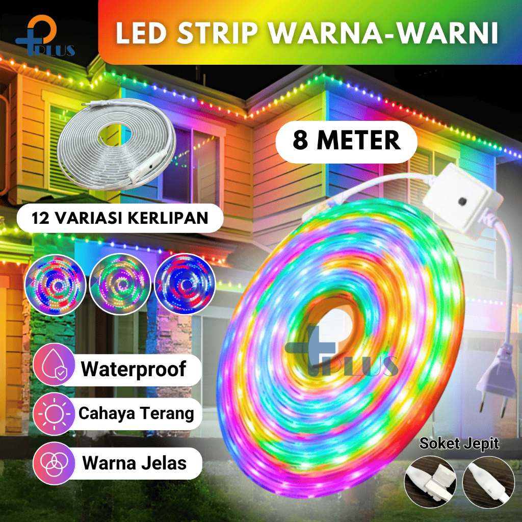 Jual [ Pplus ] Lampu Led strip Merah Putih 10m / Lampu Merah putih 17 ...