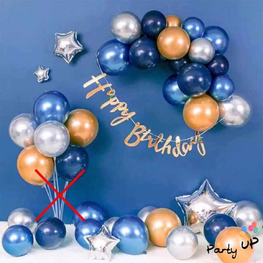 Jual set balon ulang tahun tema midnight blue simple arch balloon 39 ...