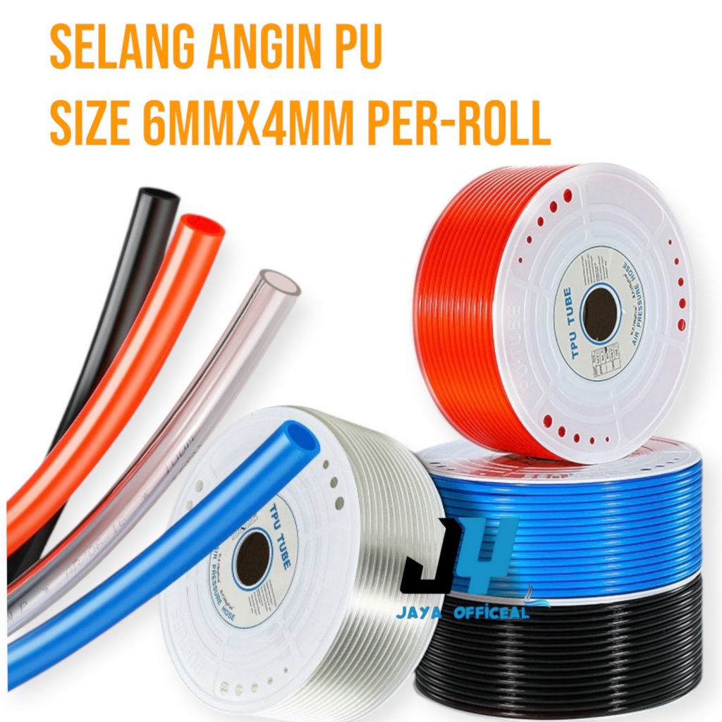 Jual SELANG ANGIN PU UKURAN 6MMx4MM HARGA PER-ROLL/SELANG PU/SELANG ...