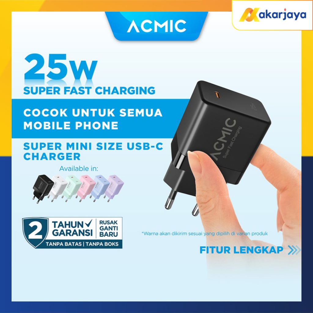 Jual ACMIC CPD25 Type C 25W Kepala Charger Super Fast Charging Adaptor ...