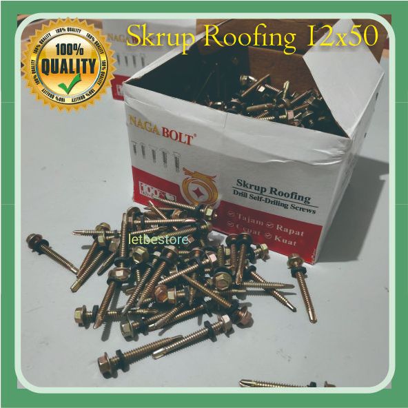 Jual 350 Pcs Sekrup Roofing Baut Atap Galvalum 5cm | Shopee Indonesia