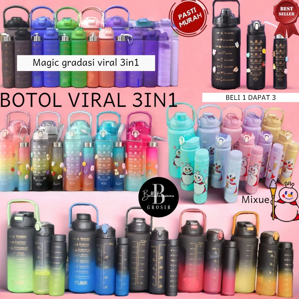 Jual Proses sekarang BELLA 3IN1 BOTOL VIRAL BERANAK GRADASI SANRIO POLOS MAGIC GRADASI VIRAL BPA ...