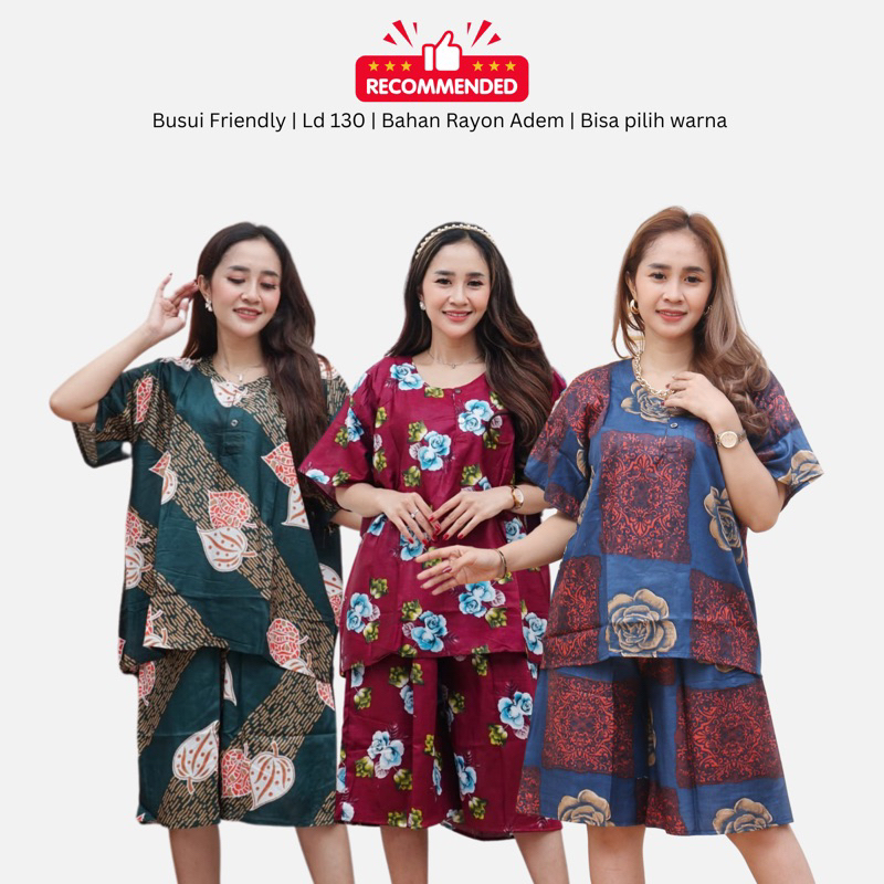 Jual Setelan Rayon Kulot Jumbo Velissa Daster Piyama Tidur Terbaru ...