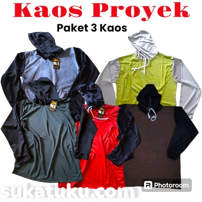 Jual Paket 3 Pcs - Baju Kaos Tani Kaos Polos Combinasi Kuplok Bahan ...