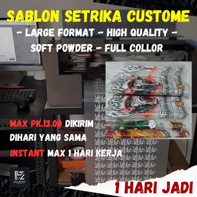 Jual Sablon Setrika Sablon DTF Custome A2 A4 A3 1Meter 1hari jadi ...