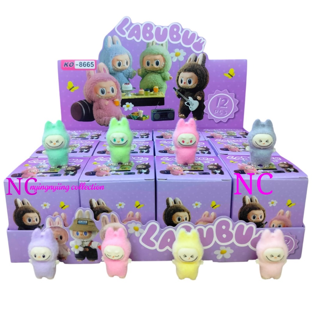 Jual Jual labubu mini Figures Collection Model Toy DIY Mini Flocking ...