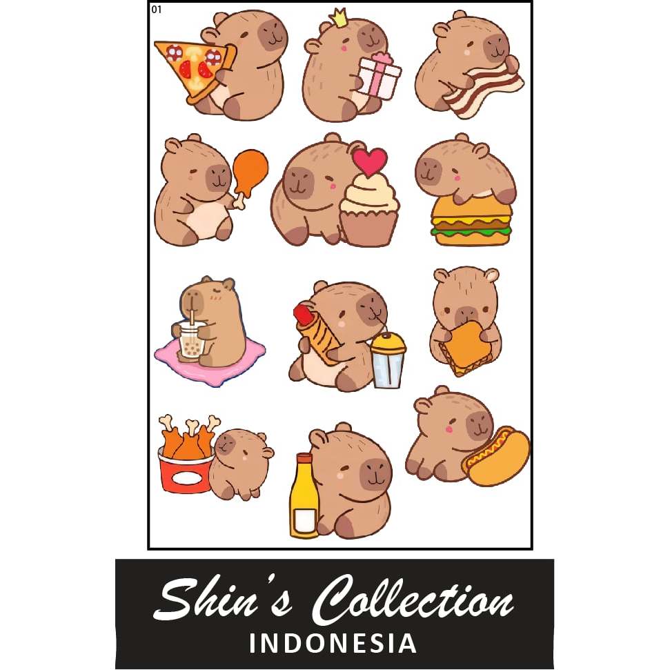 Jual Sticker stiker Capybara cartoon animal 1 pc | Shopee Indonesia