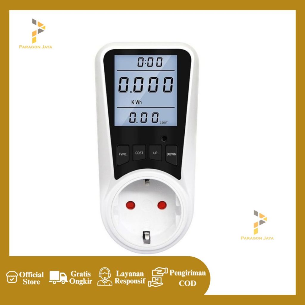 Jual Watt Meter AC dengan Backlight Pengukur Energy Voltage KWH 16A ...