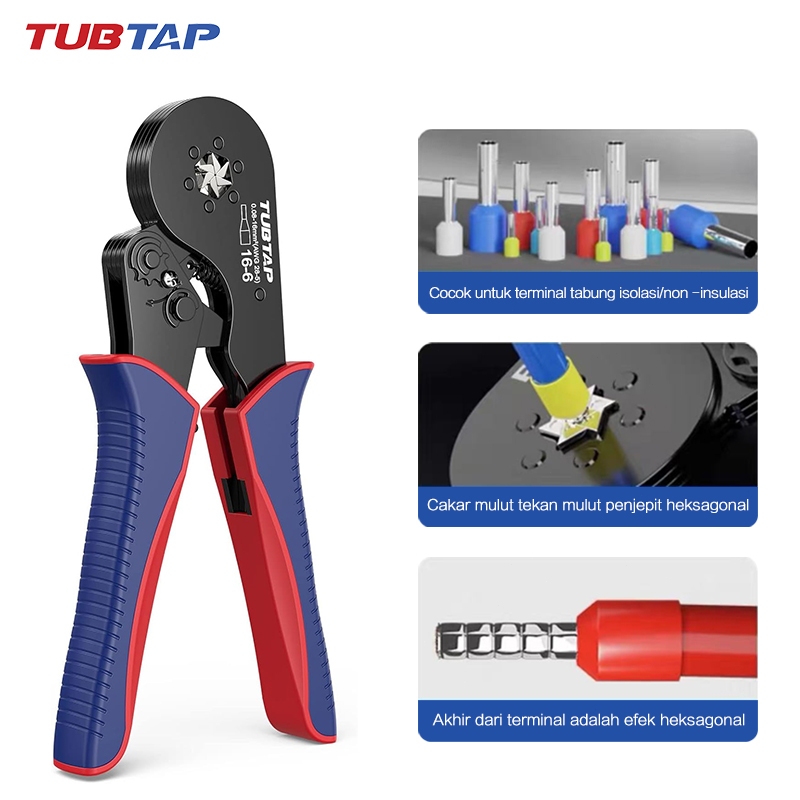 Jual TUBTAP Tang Crimping Heksagonal Dengan Kit Ferrule Kawat Alat ...