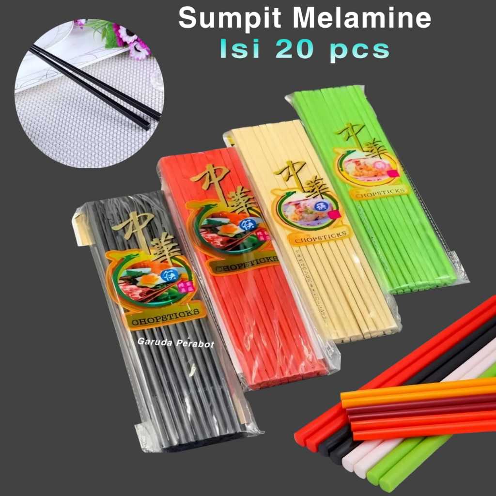 Jual Sumpit Melamin Isi 20 Pcs Ulir Polos / Sumpit Makan Korea 10 ...