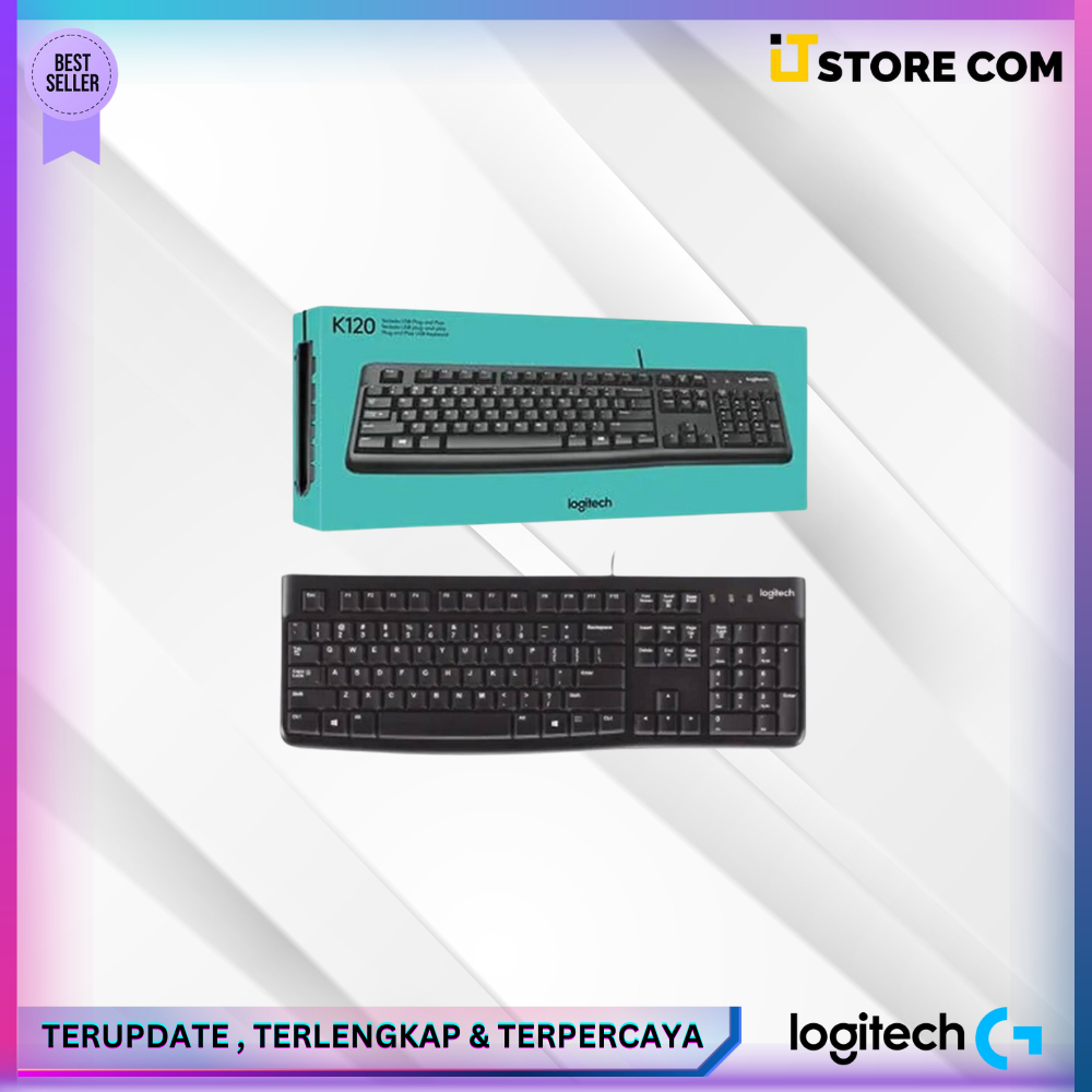 Jual LOGITECH K120 USB WIRED KEYBOARD | Shopee Indonesia