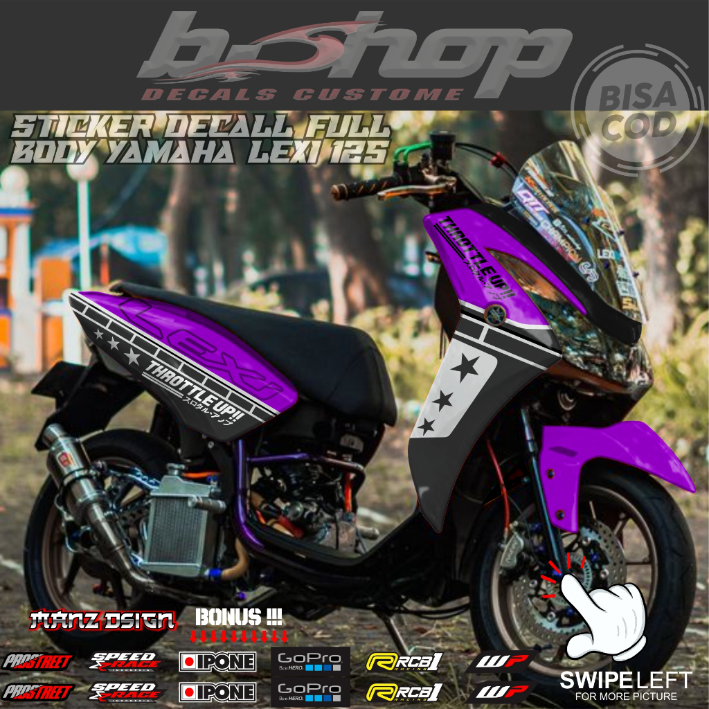 Jual Decal Yamaha Lexi Full Bofy Motif Throttleup Variasi Pilihan Warna ...