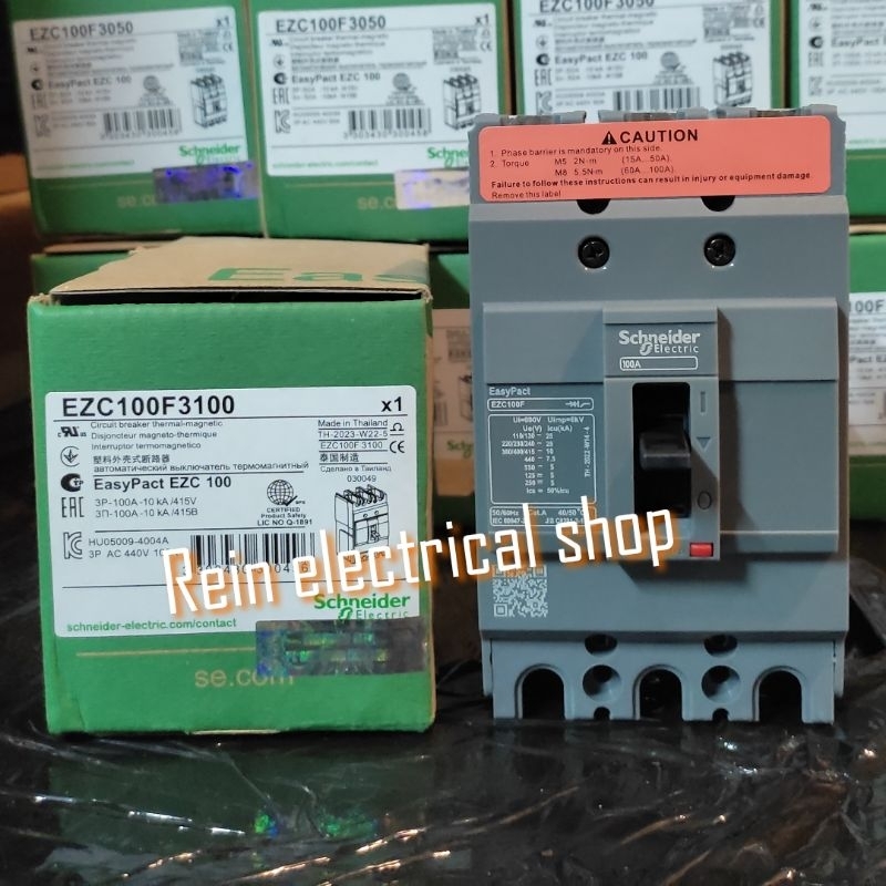 Jual MCCB EZC100F SCHNEIDER 100A 3P MCCB NFB SCHNEIDER EZC100F 100A 3 PHASE ORIGINAL TYPE BARU ...