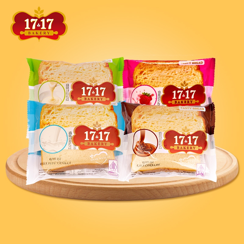 Jual 17 17 Bakery Roti 65g Halal Lembut Rasa Cokelat Keju Strawberry ...