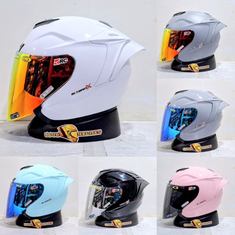 Jual Helm Half face SEV OCTOPUS X solid paket ganteng | Shopee Indonesia