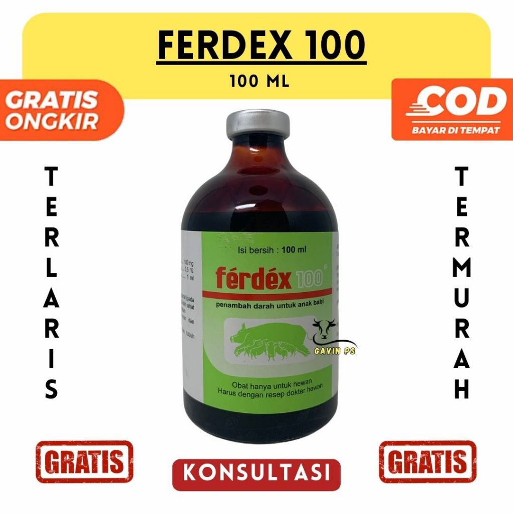 Jual FERDEX 100 ml - Penambah Darah Anak Babi Zat Besi Hewan Ternak ...