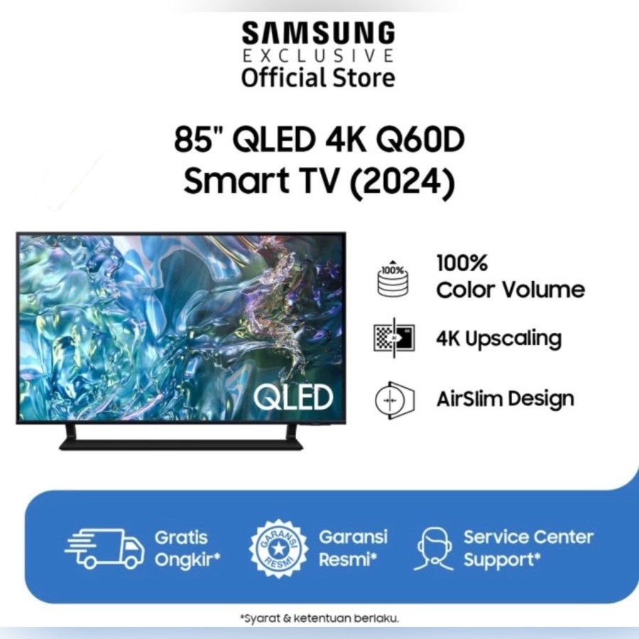 Jual SAMSUNG 85Q60D / Q60D QLED 4K UHD Tizen OS Smart TV 85 Inch - QA85Q60DAKXXD | Shopee Indonesia