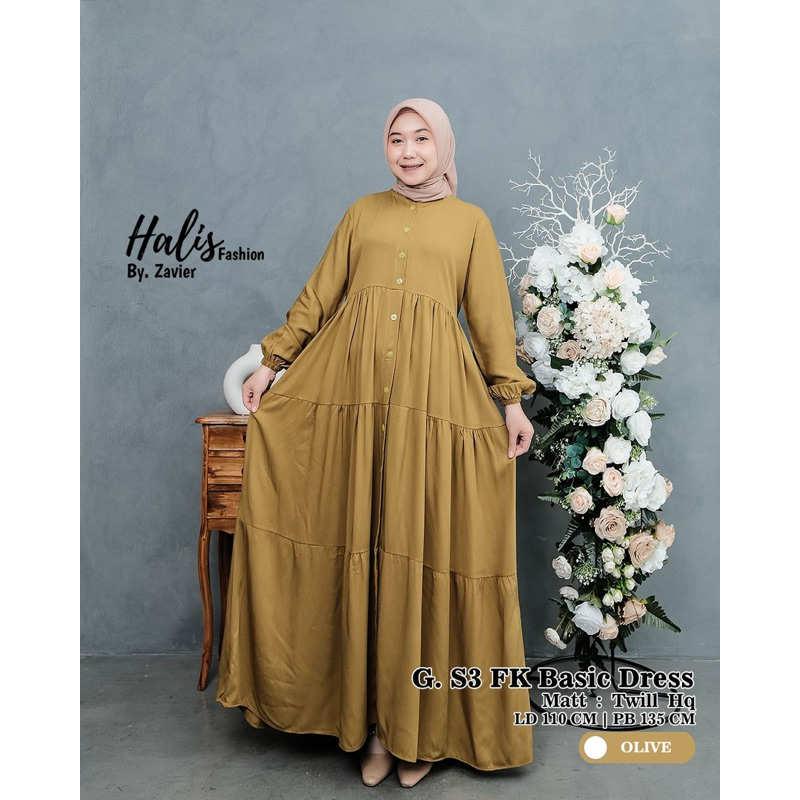 Jual GAMIS RAYON SUSUN KHUSUS HITAM PUTIH BY HALIS FASHION/ GAMIS RAYON SIMPLE ELEGAN BY HALIS ...