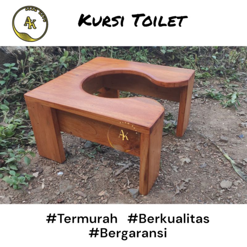 Jual Kursi toilet wc 40x35 cm closet duduk portable kayu kursi bolong ...