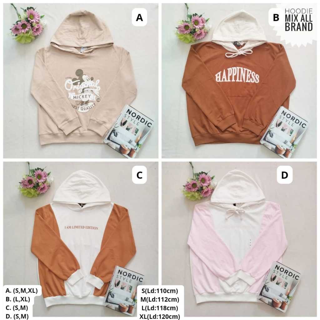Jual HOODIE CEWEK KOREAN LOOK ALL BRAND ORIGINAL | Shopee Indonesia