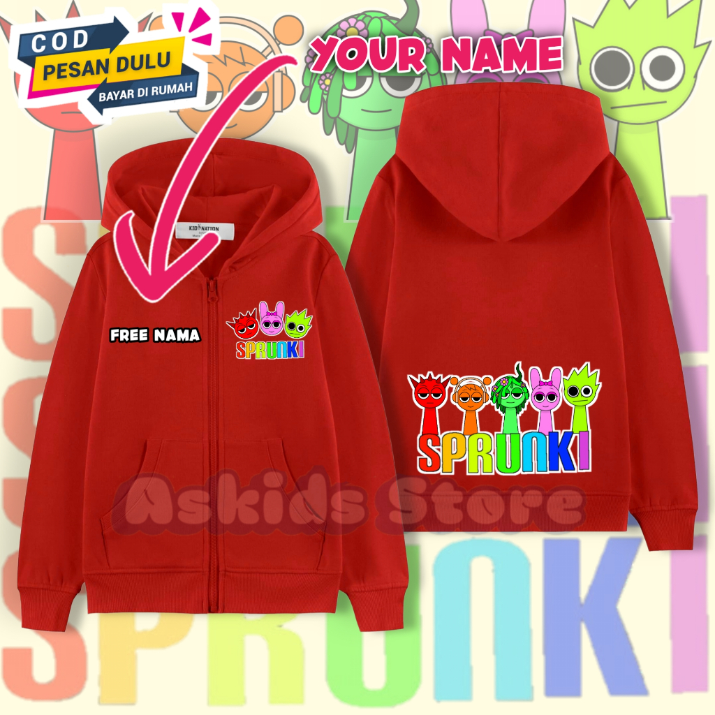 Jual Jacket Sweater Zipper Anak Sprunki Sweater Resleting Anak Kekinian ...