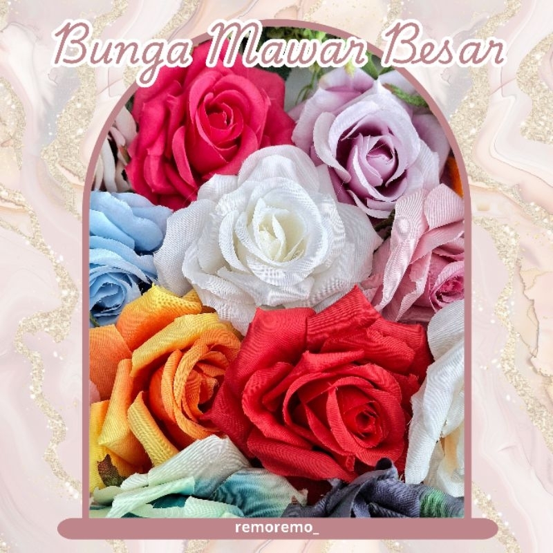 Jual BUNGA MAWAR BESAR - HIASAN DEKORASI MAHAR AESTHETIC CANTIK WARNA ...