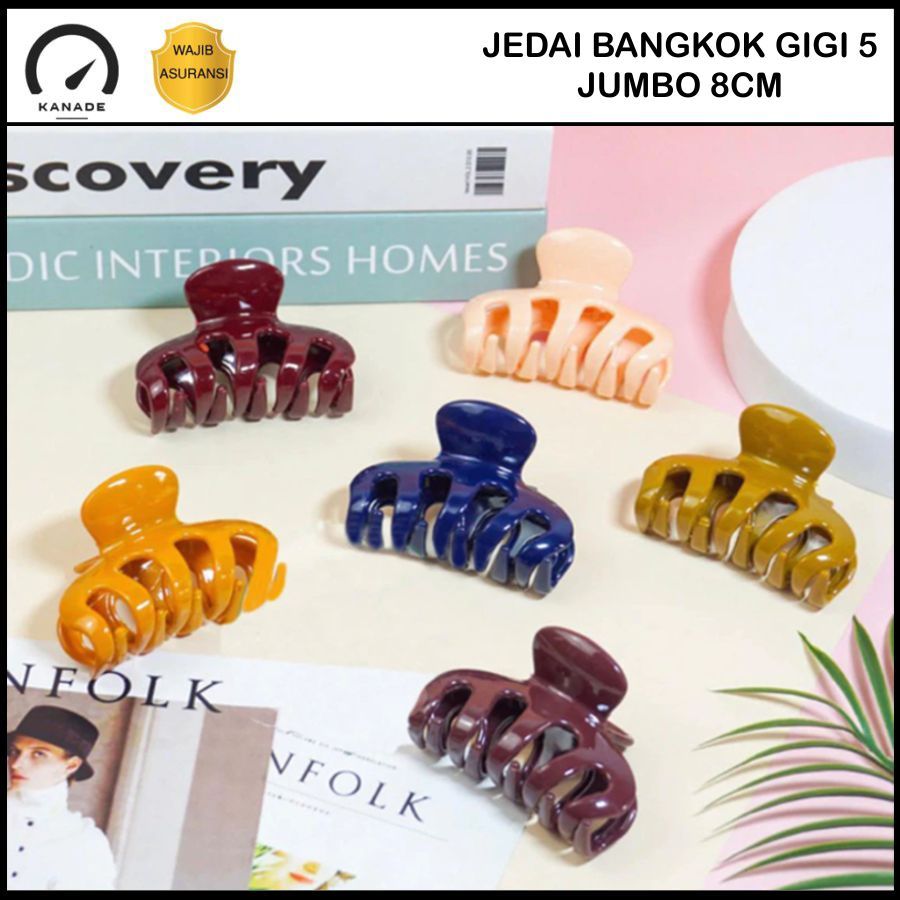 Jual Jedai Bangkok Jumbo 8Cm Jepitan Rambut Besar Cakar Gigi 5 Jedai Jepitan Badai Tebal Kuat ...
