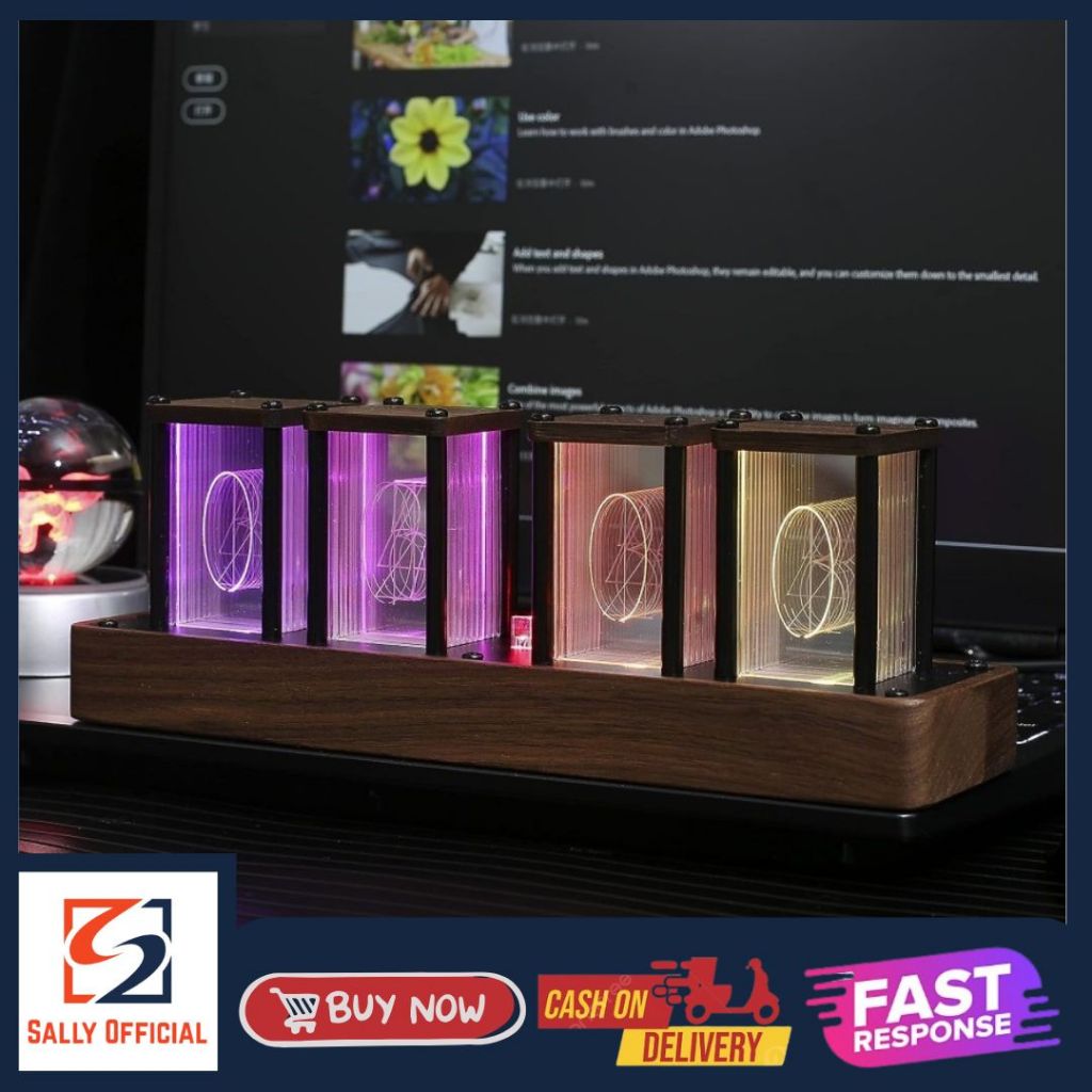 Jual Jam Meja Kerja Tube Modern Nordic Style Digital Retro RGB Digital ...