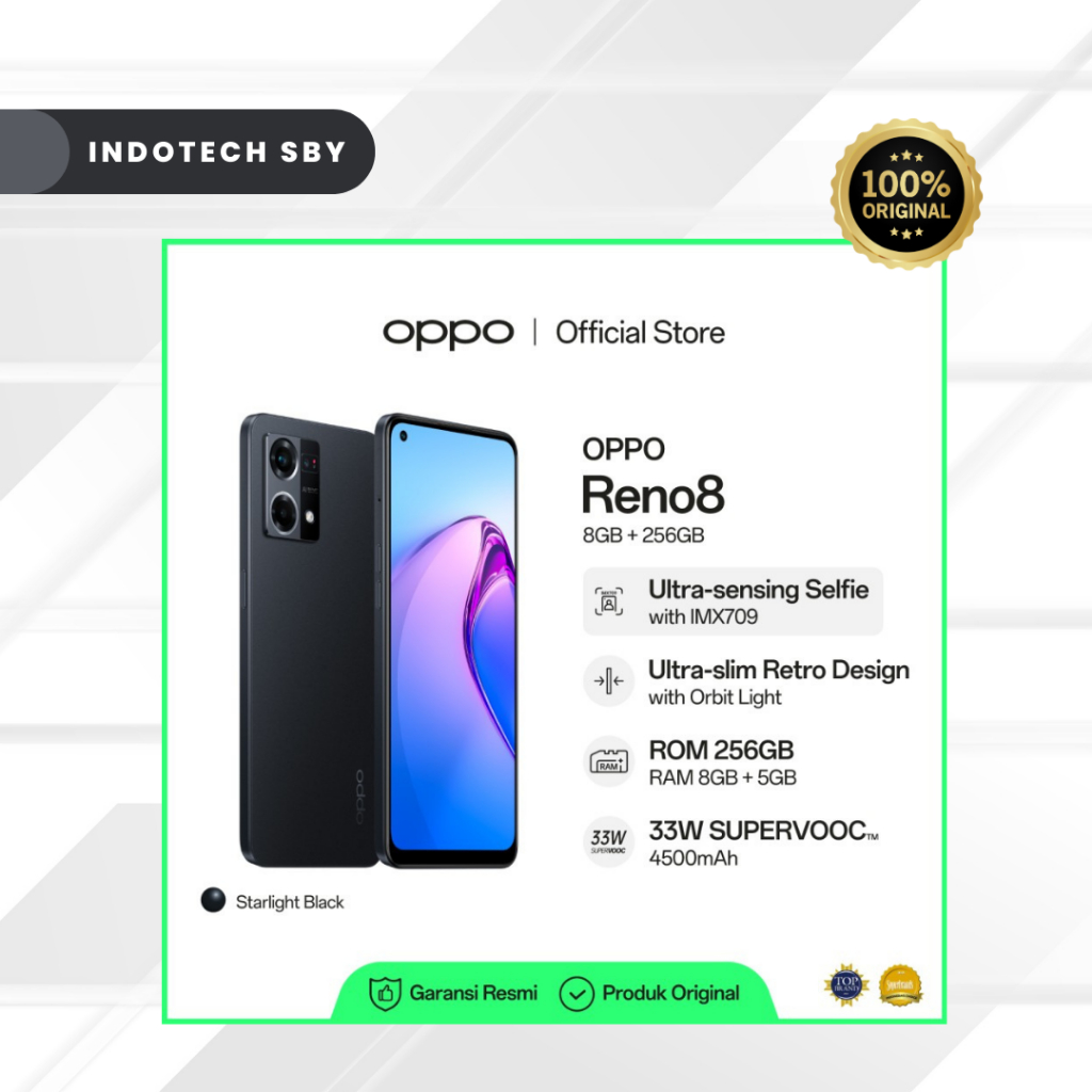 Jual OPPO Reno8 4G 8/256GB Smartphone (Garansi Resmi) | Shopee Indonesia