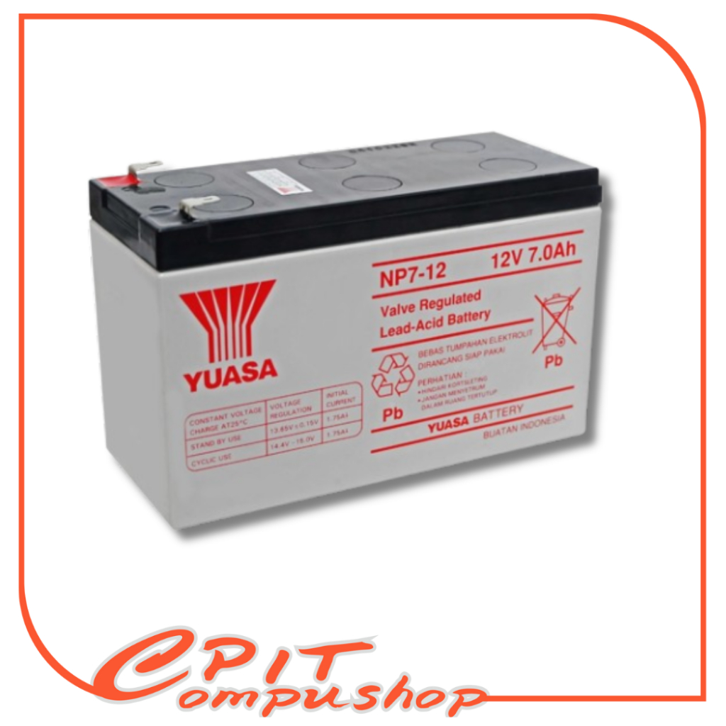 Jual Yuasa NP7-12 12V 7Ah Valve Regulated Lead-Acid Battery Baterai UPS | Shopee Indonesia