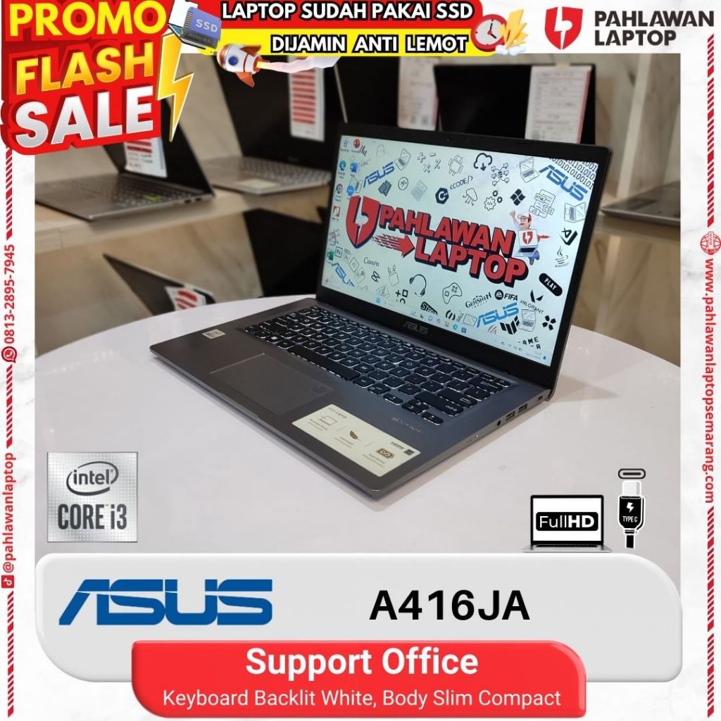 Jual LAPTOP ASUS A416JA Core i3 gen 10 RAM 8GB SSD 256GB Body Slim ...