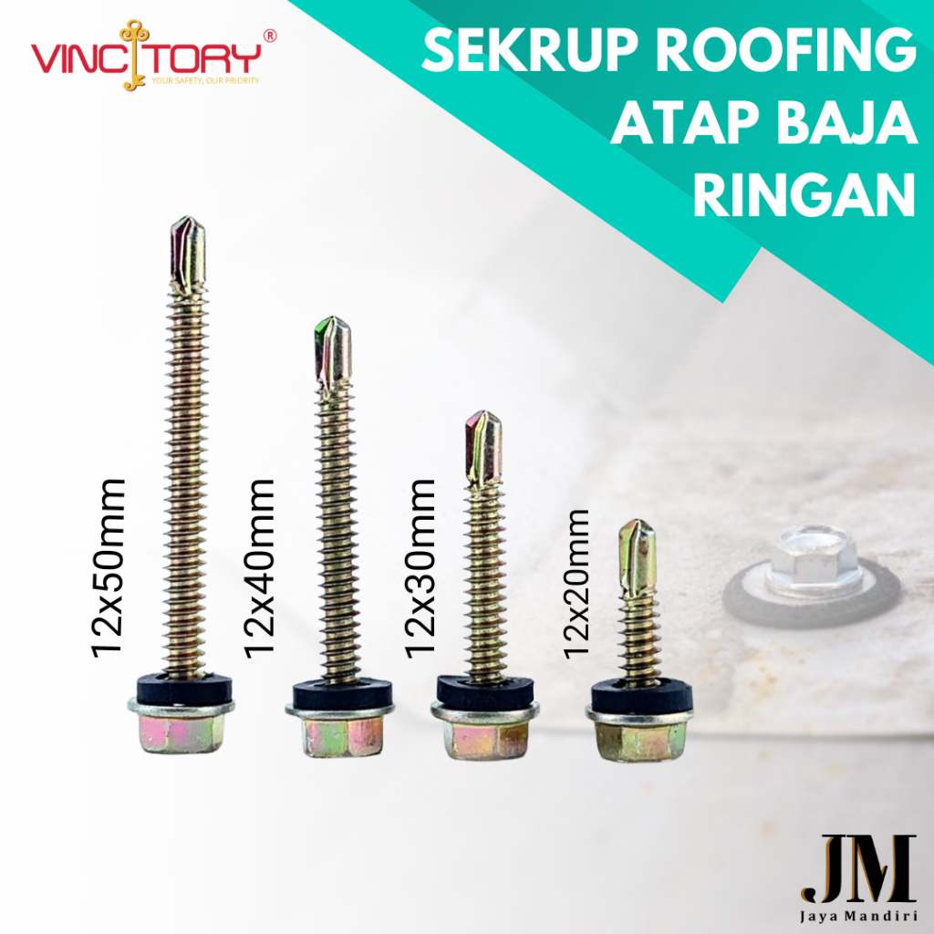 Jual Sekrup Roofing Atap Baja Ringan Plus Karet Warna Kuning 12x20 12x30 12x40 12x50 Baut Atap ...