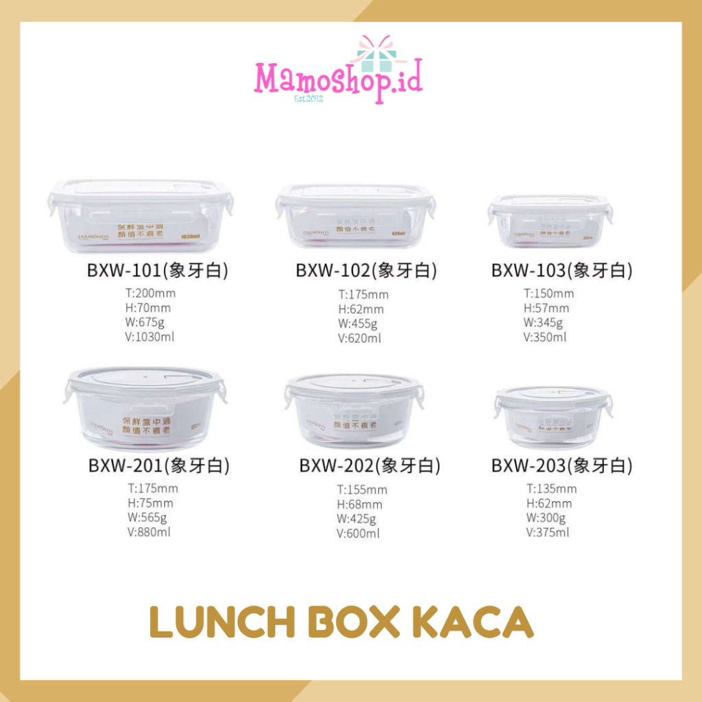 Jual Lunch Box Food Container Kotak Makan Kaca Glasslock | Shopee Indonesia