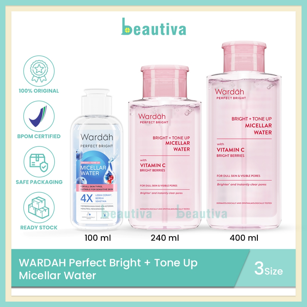 Jual Wardah Perfect Bright + Tone Up Micellar Water | Shopee Indonesia