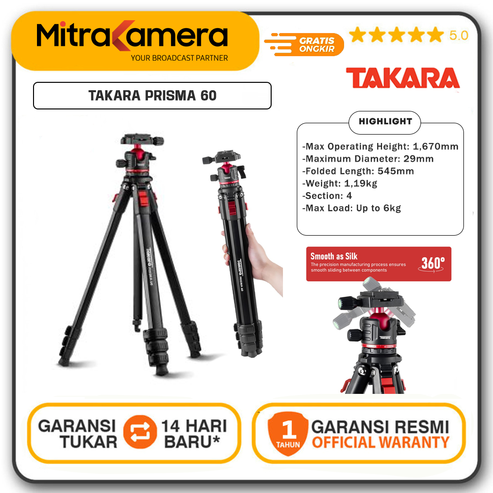 Jual Takara PRISMA 60 Compact Traveller Tripod for Camera & Smartphone ...