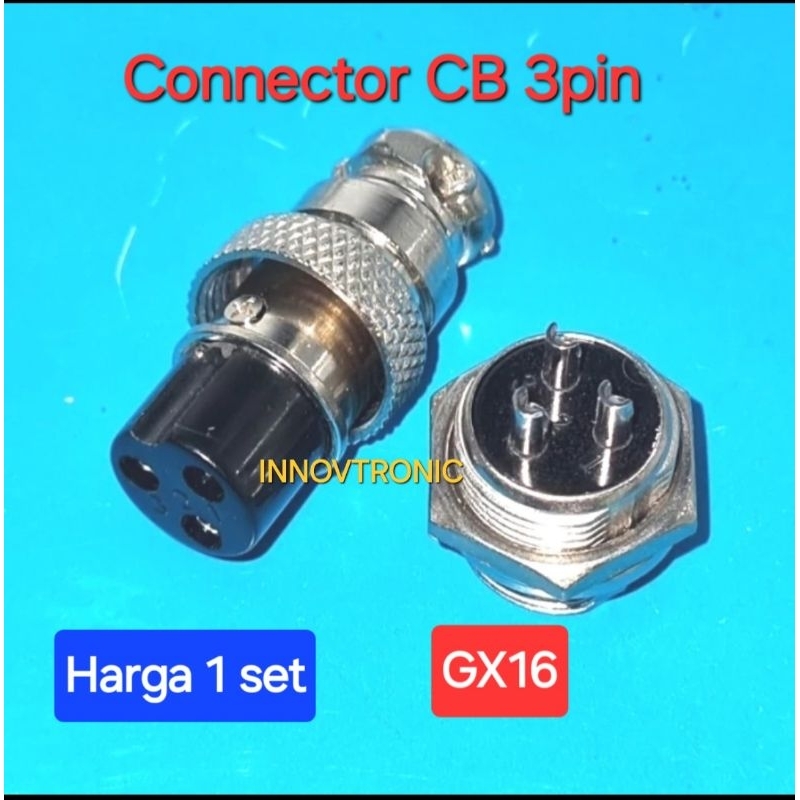 Jual 1 Set GX16 3Pin Jack Connector CB 3 Pin Male Female Aviation Konektor | Shopee Indonesia