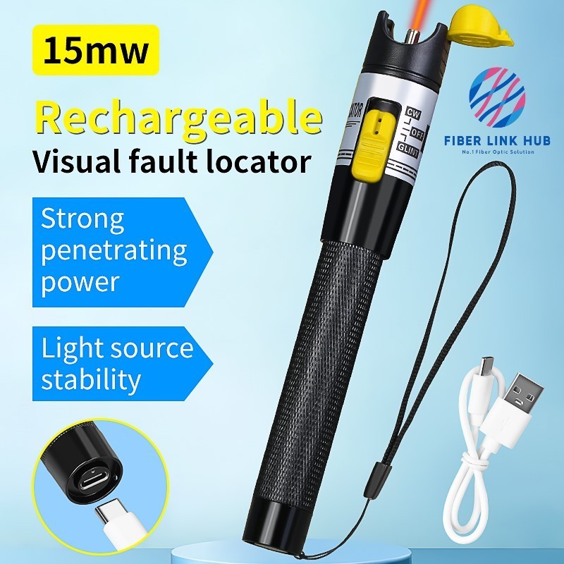 Jual VFL Rechargeable Visual Fault Locator Bisa Di Cas 15mW FO Optik ...