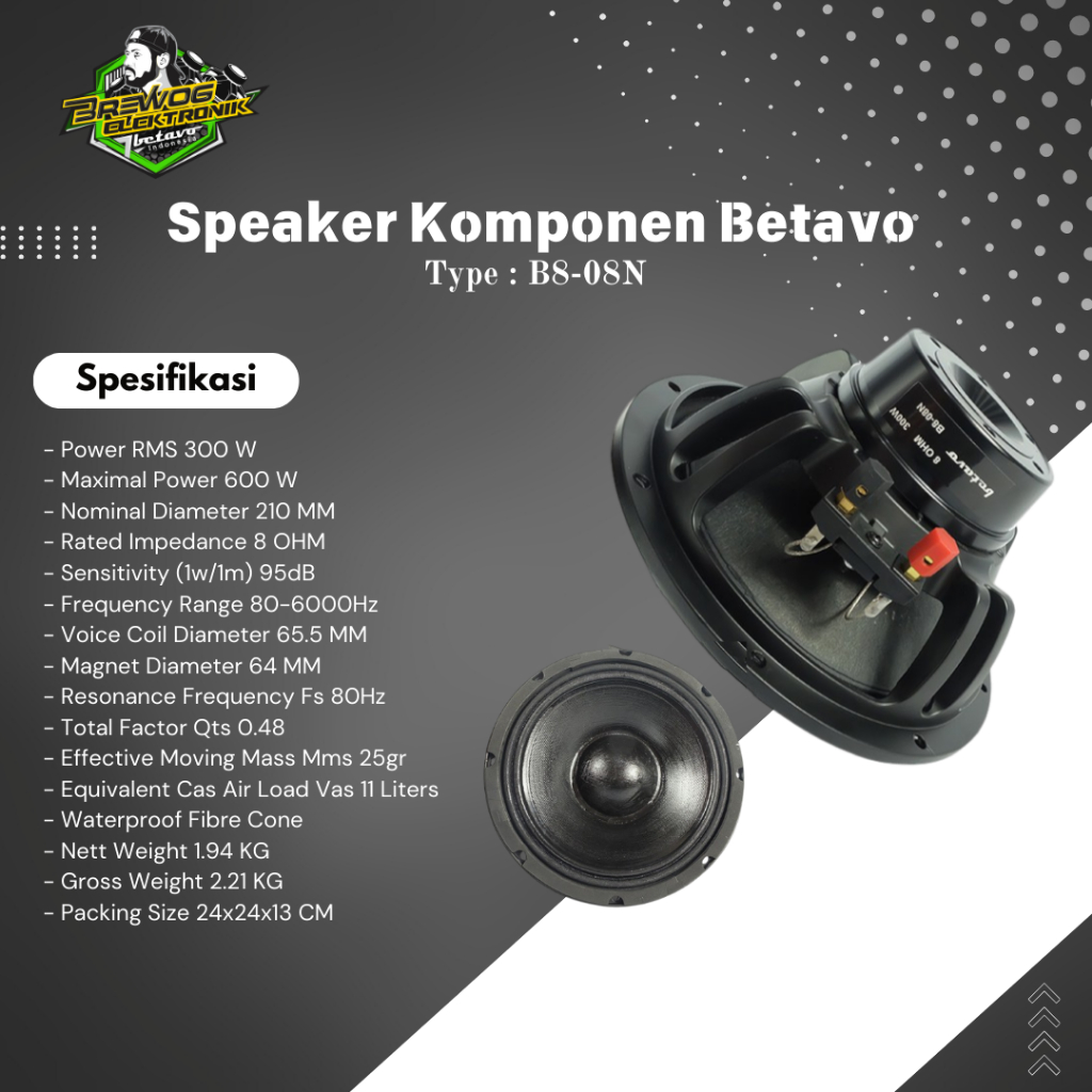 Jual BREWOG BETAVO INDONESIA SPEAKER B8-08N | Shopee Indonesia