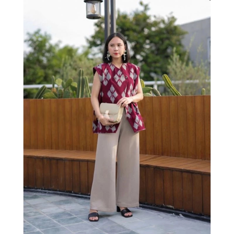 Jual VEST ARUNA BATIK TENUN WANITA - OUTER TENUN - VEST TENUN WANITA ...
