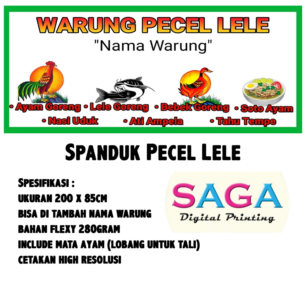 Jual Spanduk Pecel Lele Bahan Banner Bukan Kain | Shopee Indonesia