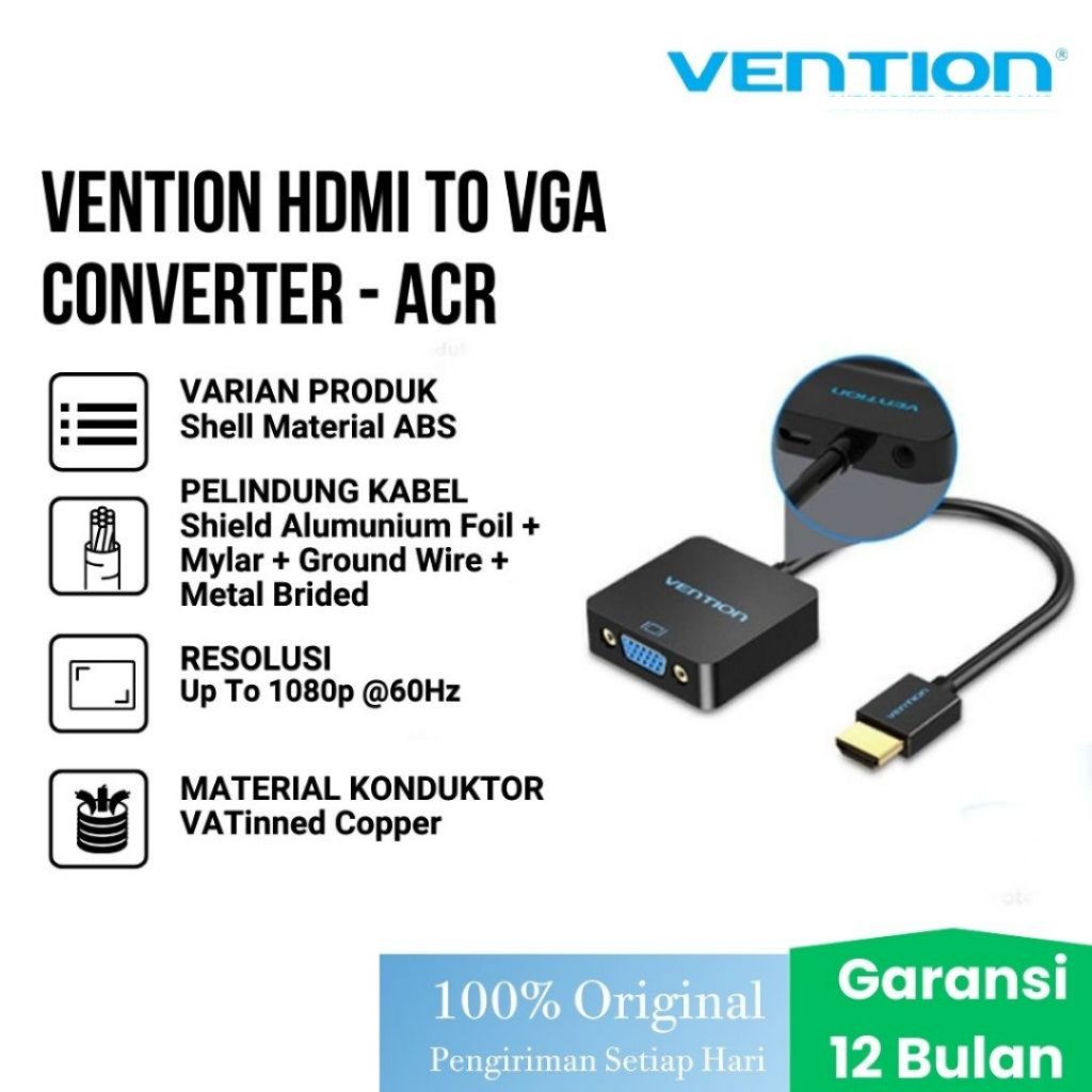 Jual Vention HDMI to VGA Converter - ACR | Shopee Indonesia