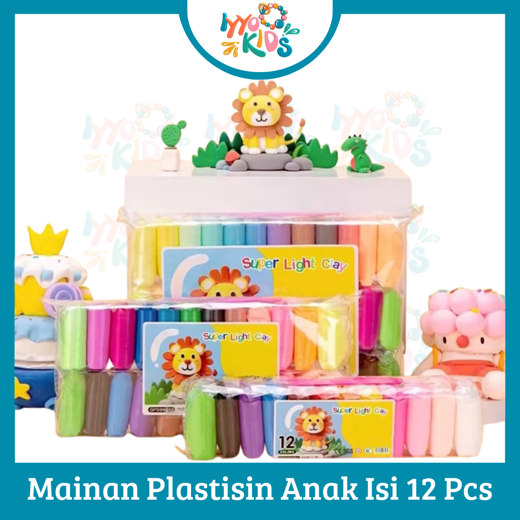 Jual IYYO KIDS | MA75 Clay Mainan Anak Isi 12 PCS Clay Warna Warni ...