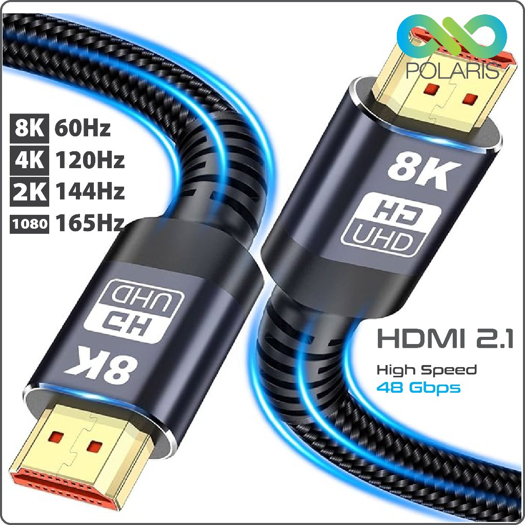 Jual Kabel HDMI 2.1 Cable 8K Ultra High Speed 48 Gbps Braided Cord 8K ...
