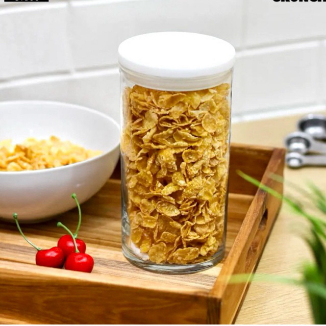 Jual Toples kaca bulat Canary C tutup plastik kedap udara 1050ml (6pcs) | Shopee Indonesia