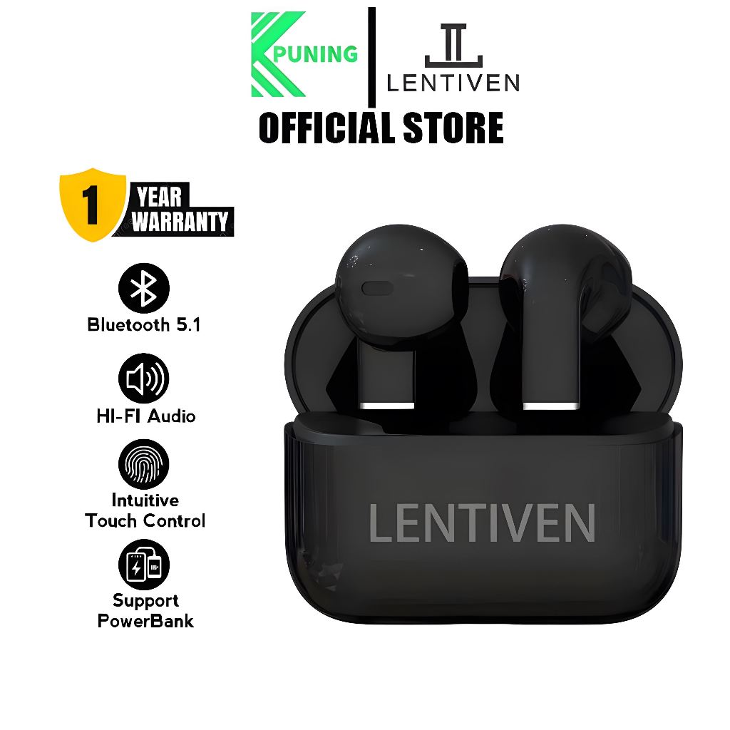 Jual PUNING LENTIVEN TWS Bluetooth Wireless Earphone Airbuds Headset ...