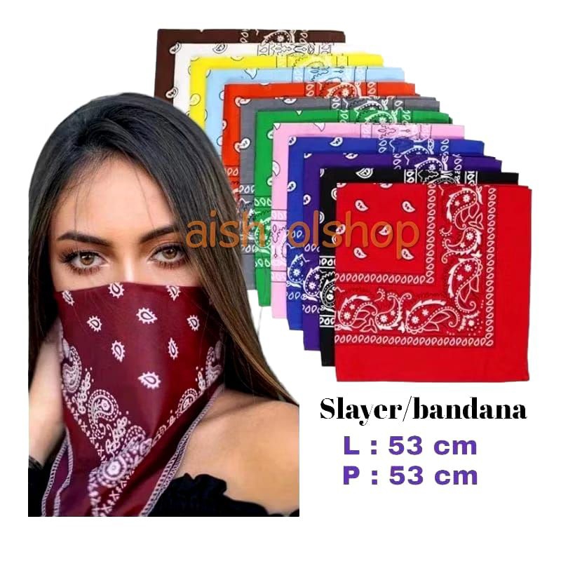 Jual Slayer Bandana Syal Multifungsi/Hip Hop Square Scarf Slayer ...