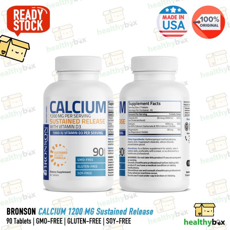 Jual BRONSON Calcium 1200 MG + Vitamin D & Magnesium | Shopee Indonesia