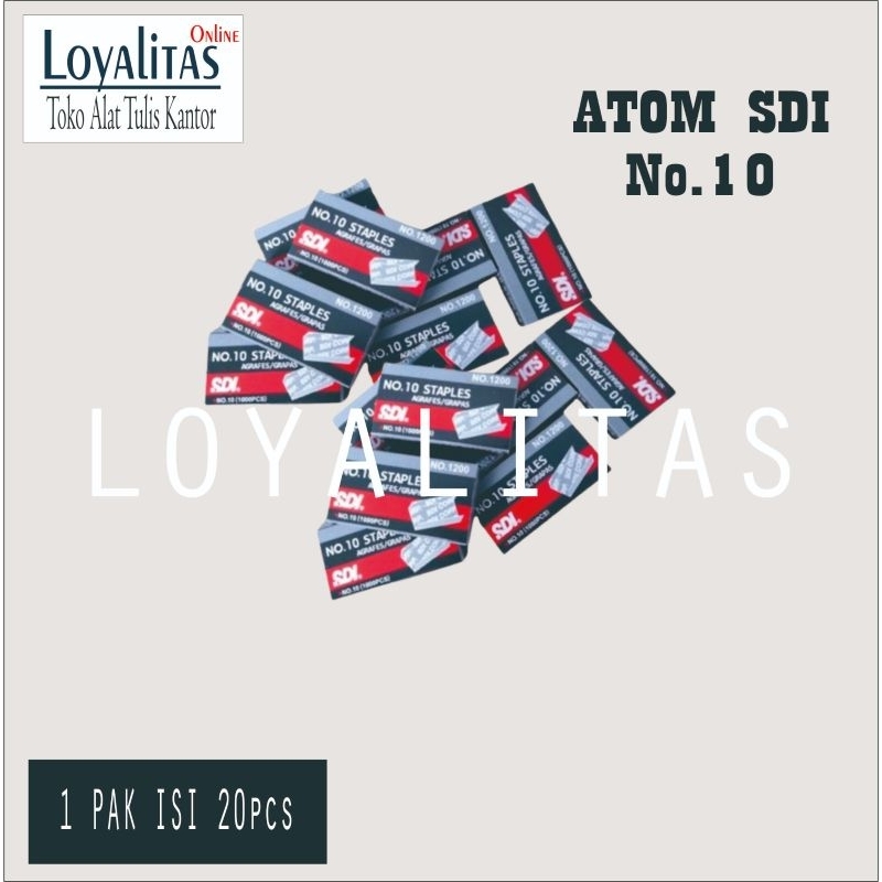 Jual ATOM KECIL/ ISI STEPLES ATOM NO.10 (1Pak isi 20 kotak) | Shopee ...