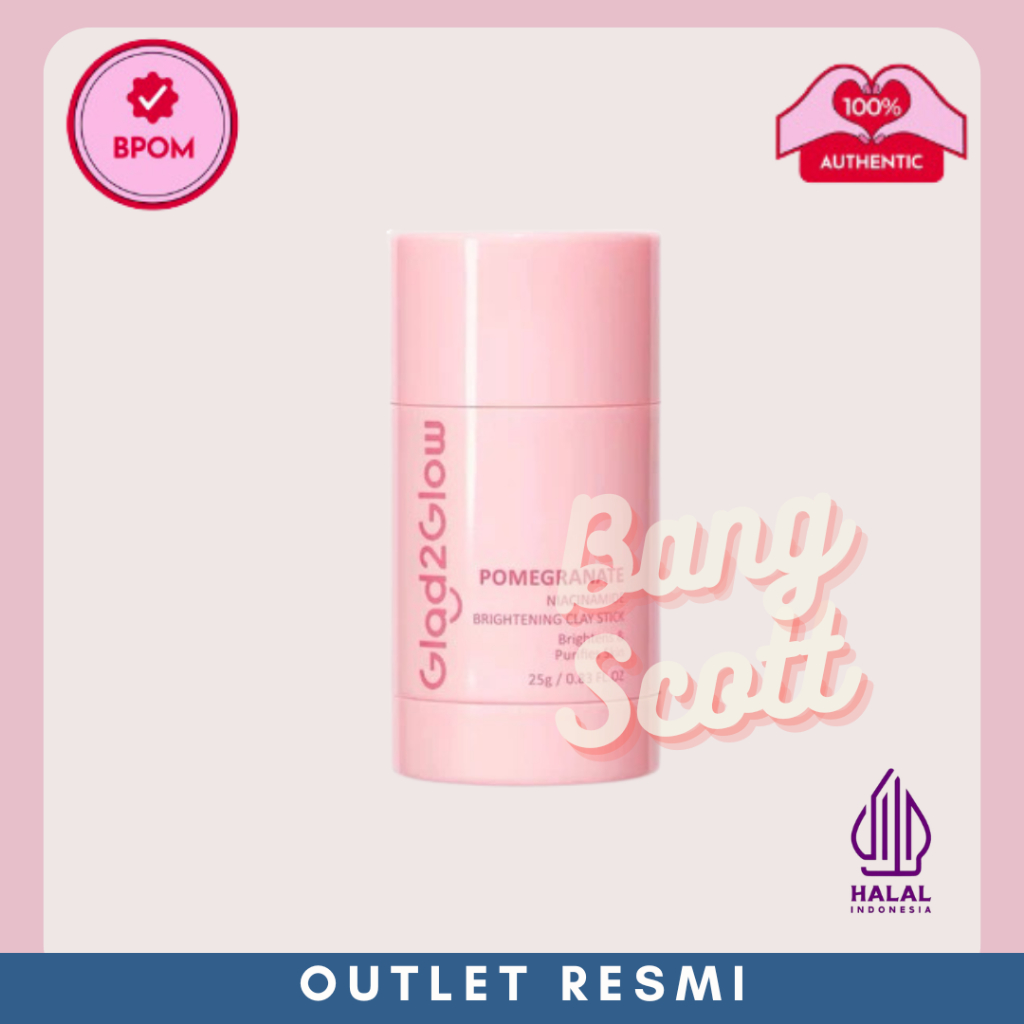 Jual Glad2glow G2G Pomegranate Niacinamide Brightening Clay Stick ...